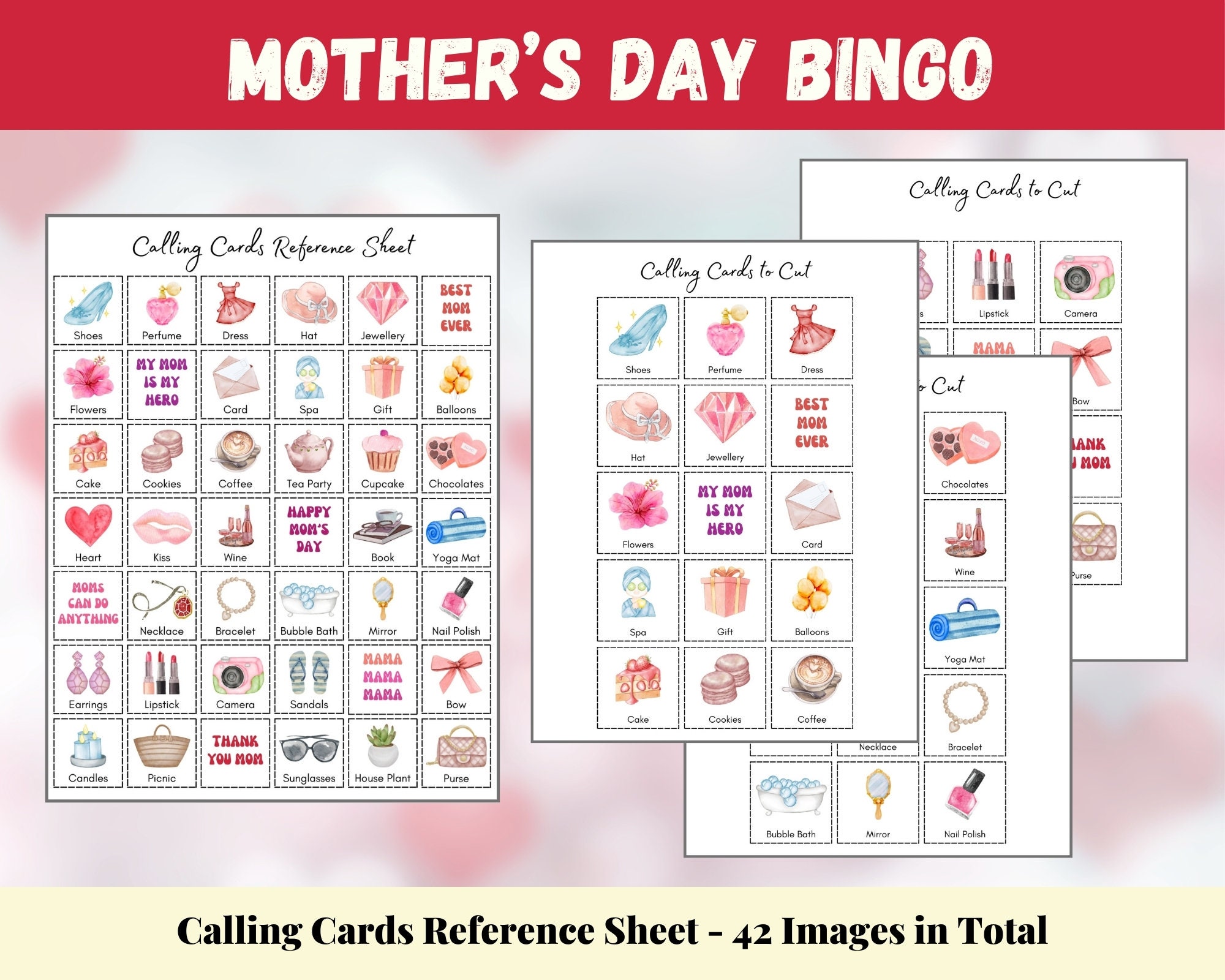 Mother's Day Bingo for Classroom, Mothers Day Activity, Mothers Day ...