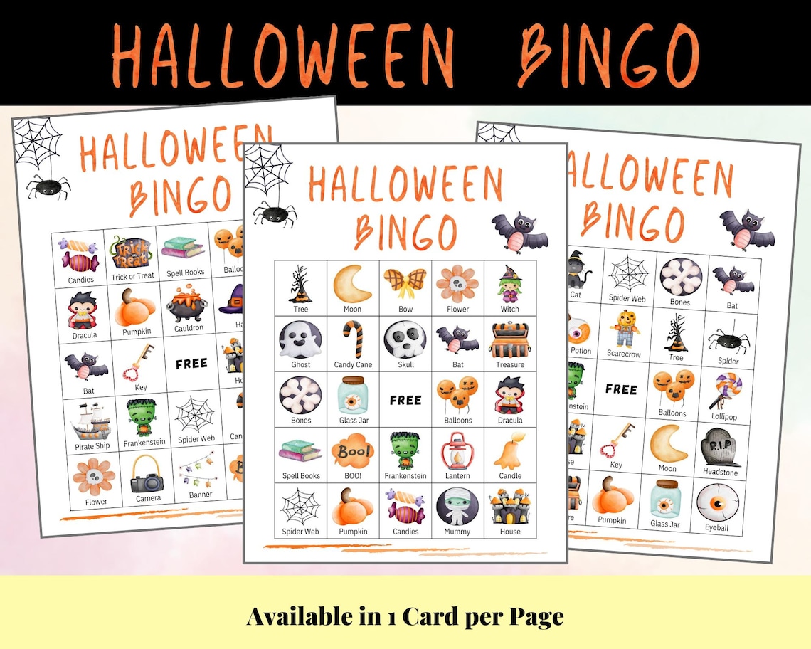 Halloween Bingo, 30 Unique Fall Bingo Cards – Perfect for Classroom ...