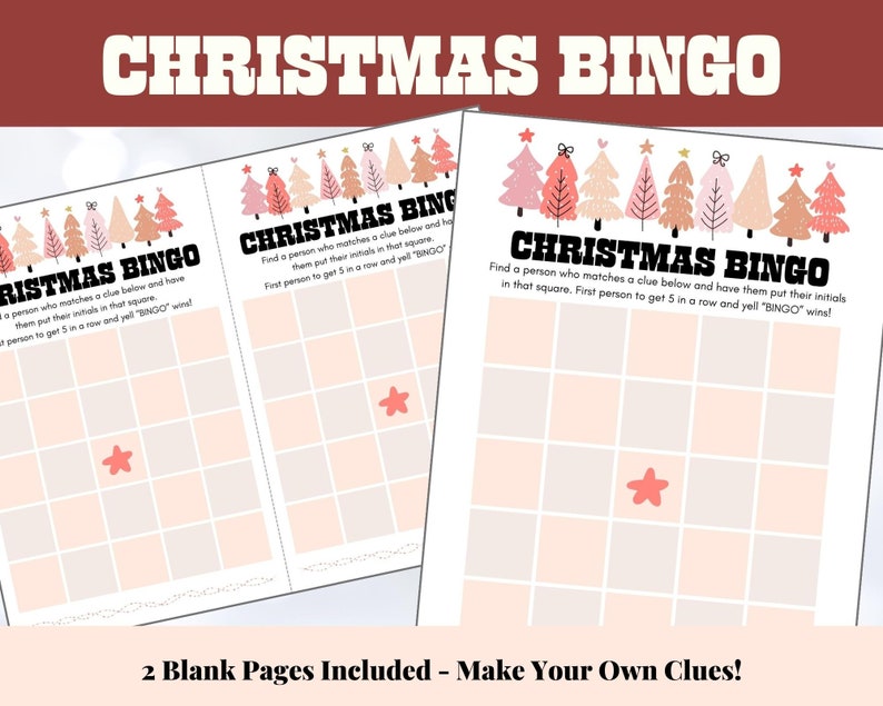 Printable Christmas Bingo With 30 Unique Cards Find The Guest Game