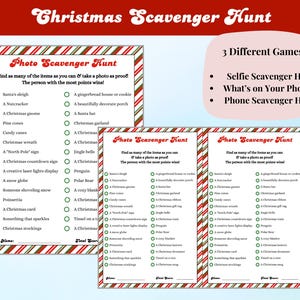 Christmas Scavenger Hunt, Adult Scavenger Hunt Games, What's on Your ...