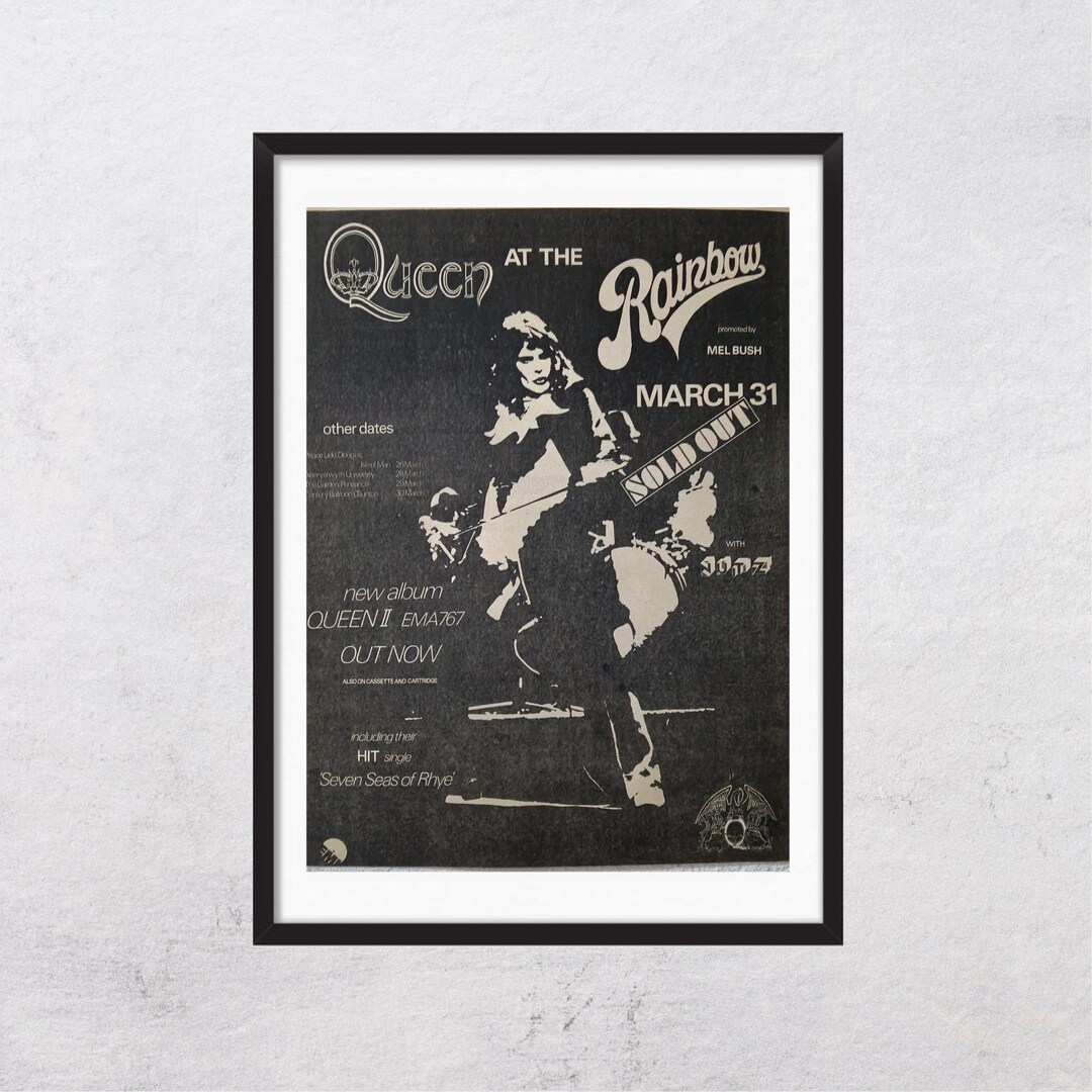 Queen 1974 Rainbow Concert - Vintage Music Magazine Art - Etsy