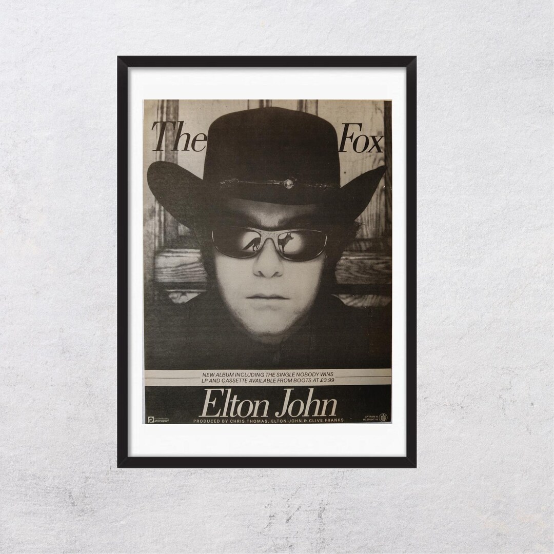 ELTON JOHN 1981 - the Fox - Vintage Music Magazine Ad J6 - Etsy