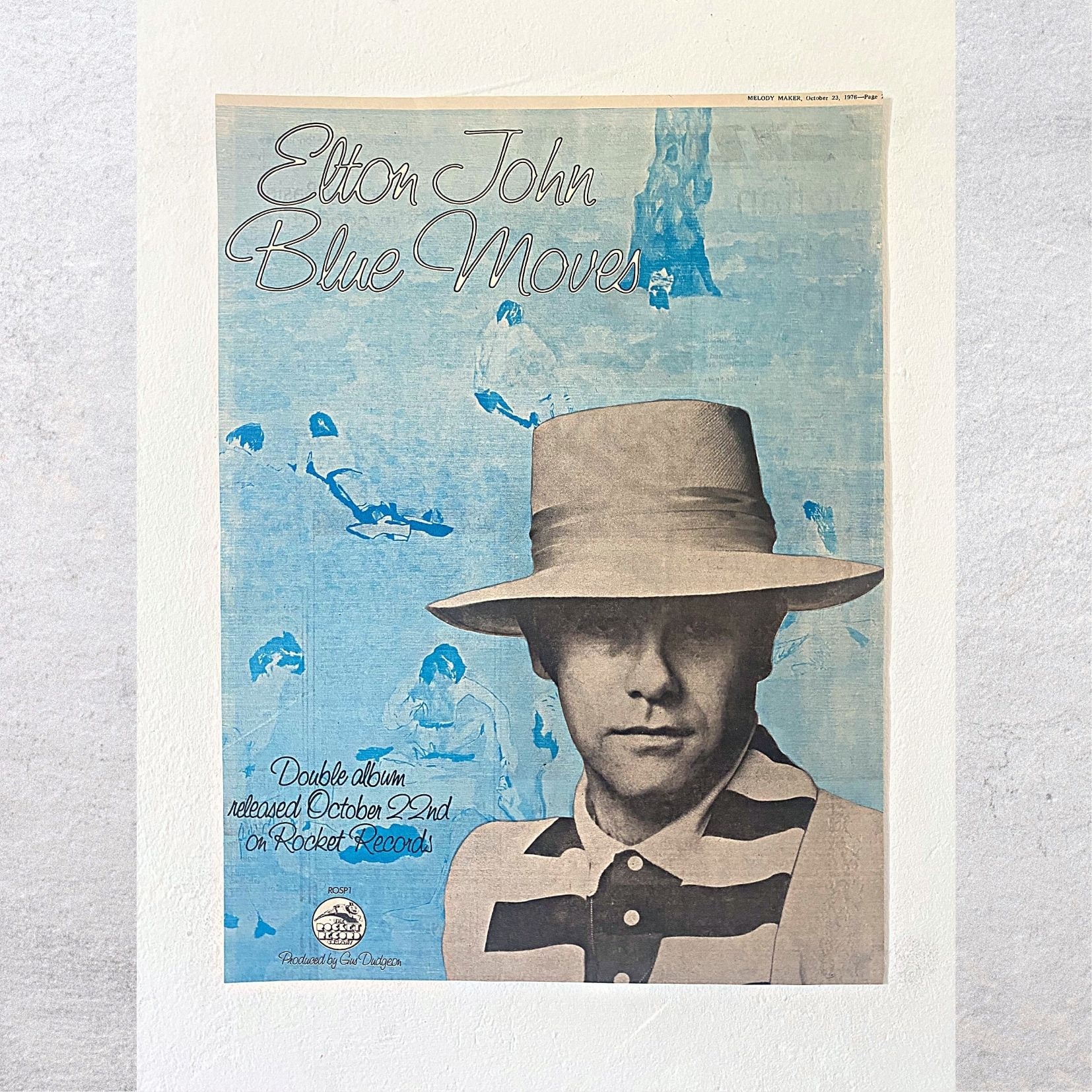 ELTON JOHN 1976 - Blue Moves - Original, Authentic, Promo Poster, Page ...