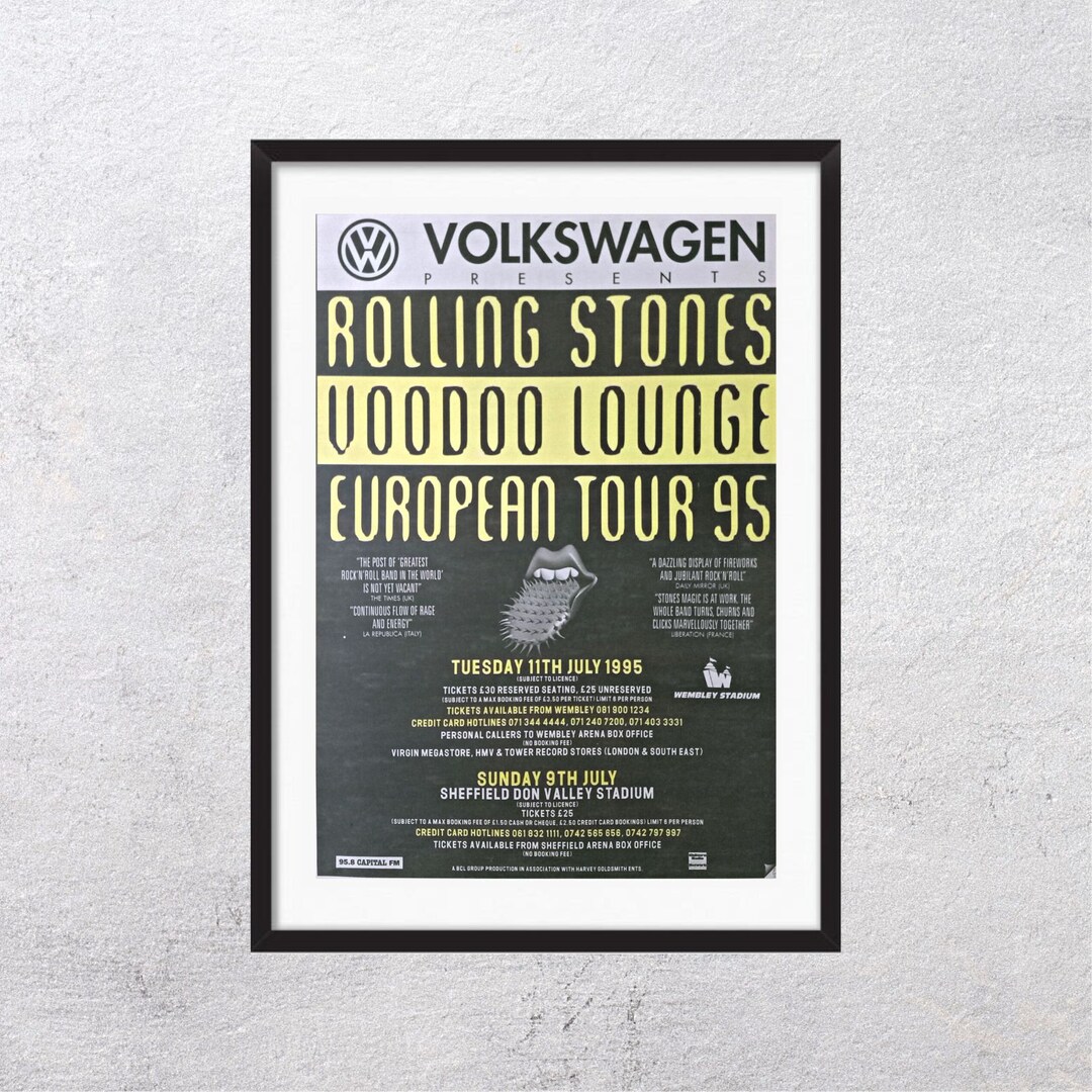 ROLLING STONES 1995 - Voodoo Lounge Europe Tour Sept '95- Authentic ...