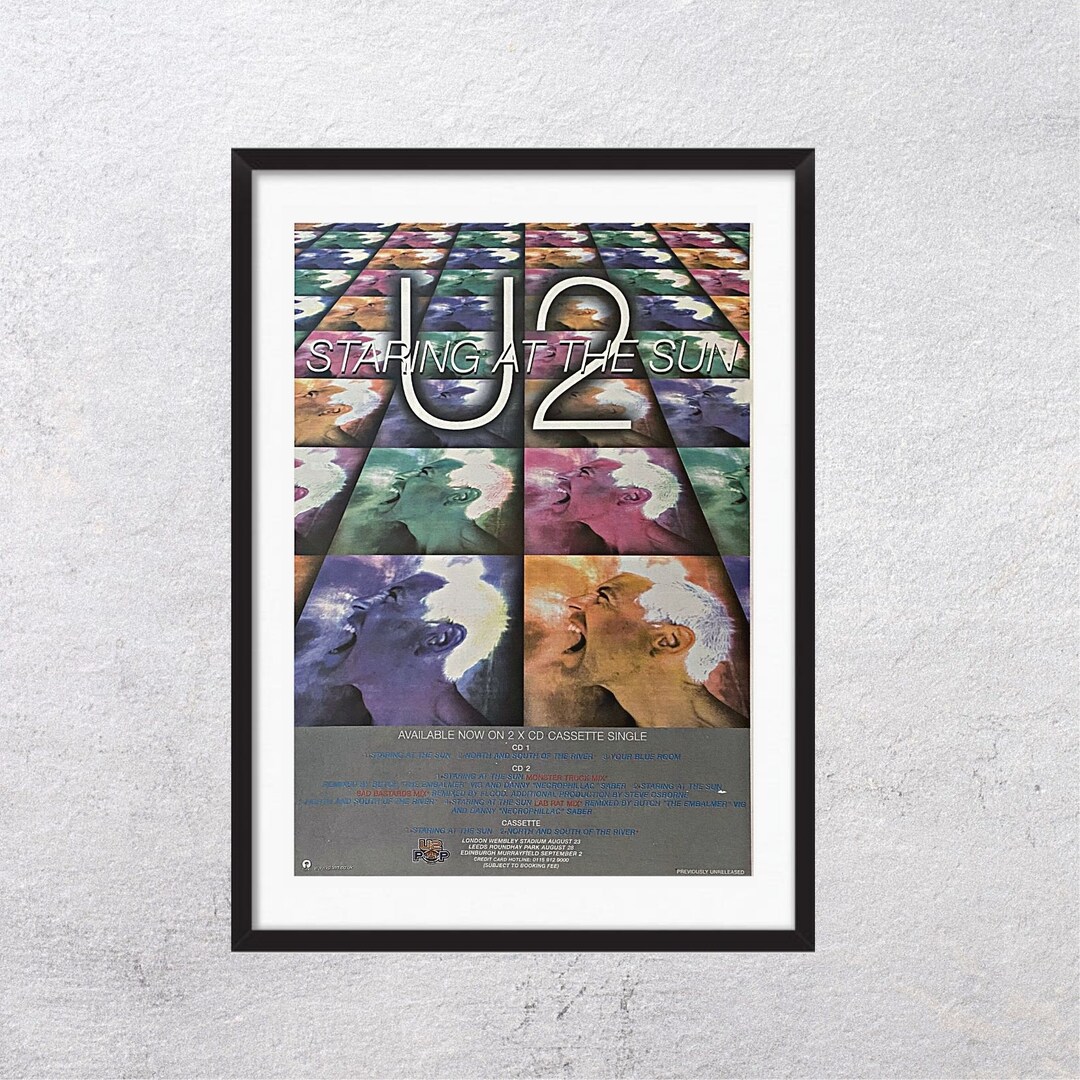 U2 Staring at the Sun 1997 - Authentic Original Music, Promo Poster ...