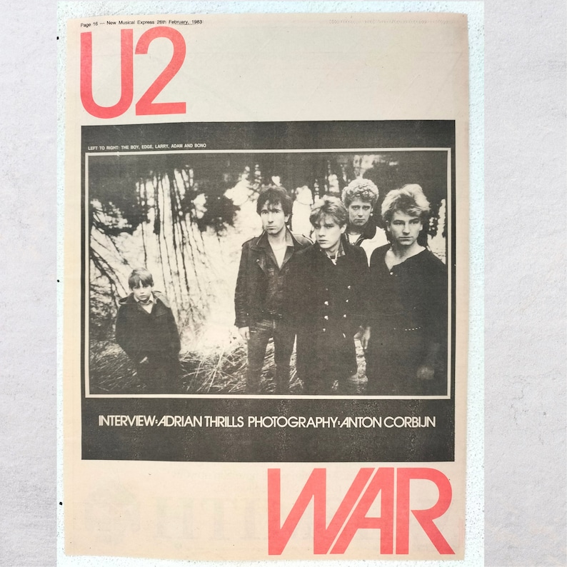 U2 1983 WAR Authentic Original Music, Promo Poster Page, Vintage Poster ...