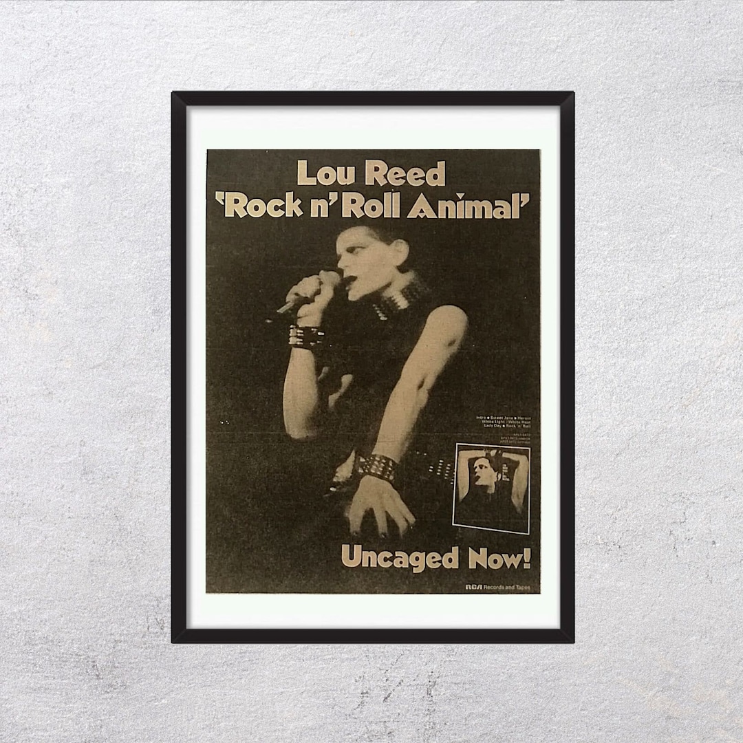 LOU REED 1974 - Rock N Roll Animal - Vintage, Original, Music, Poster ...
