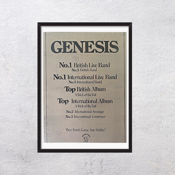 Genesis Band Poster - Etsy