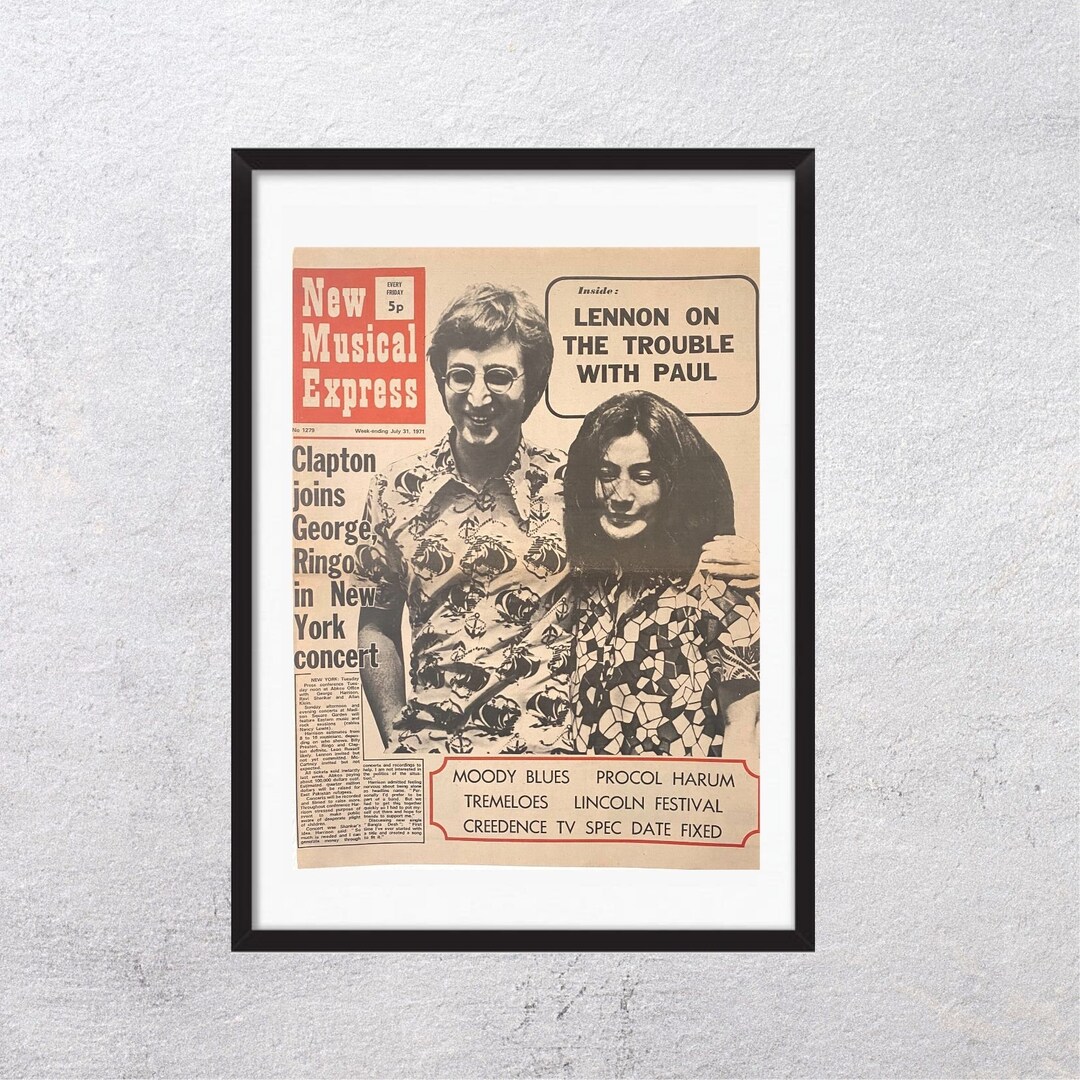 JOHN LENNON and Yoko Ono 1971 - Original, Authentic, Promo Poster, Page ...