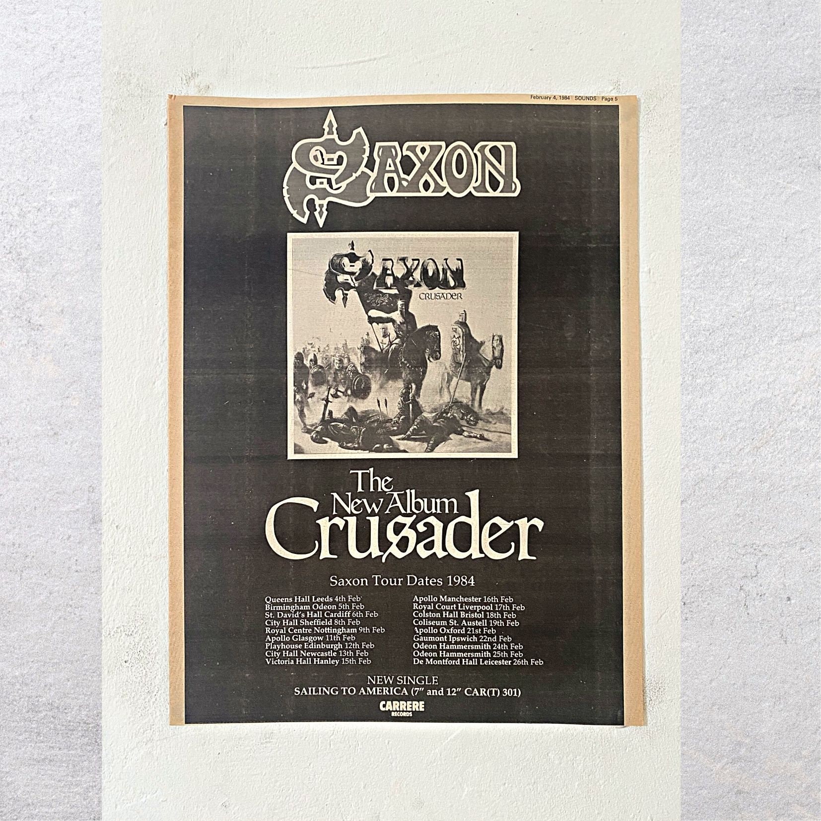 SAXON CRUSADER 1984 Melody Maker - Original, Authentic, Promo Poster ...