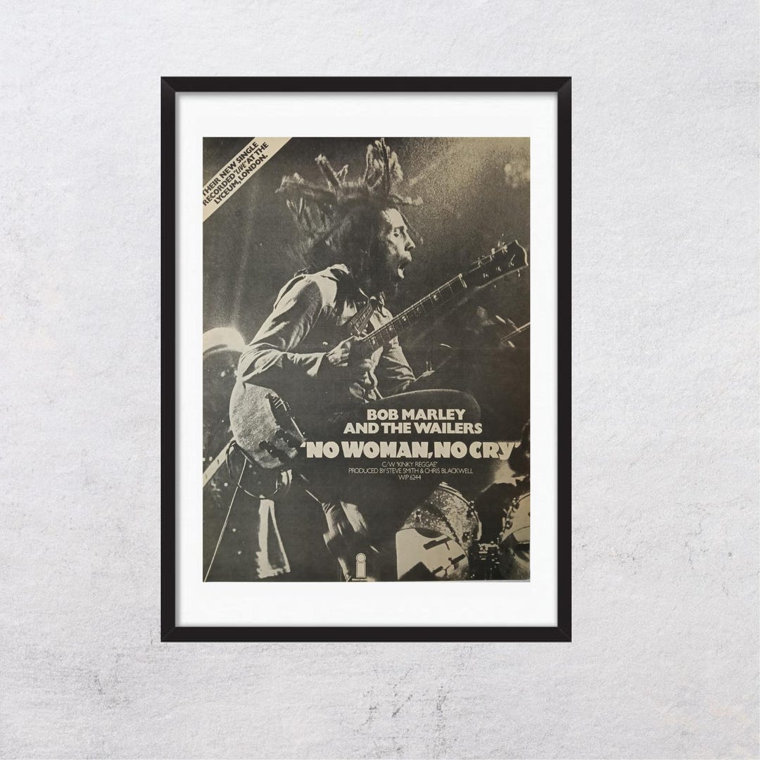 BOB MARLEY 1975 - No Woman No Cry - Vintage Music Magazine Ad J6 - Etsy