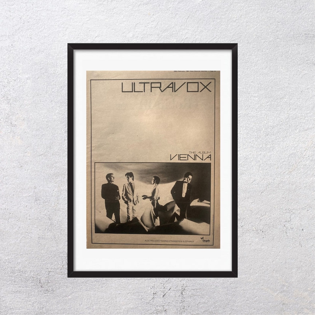 Buy ULTRAVOX the Vienna Album 1981 Original, Authentic, Promo Poster, Page Vintage, 80s, Rock ...
