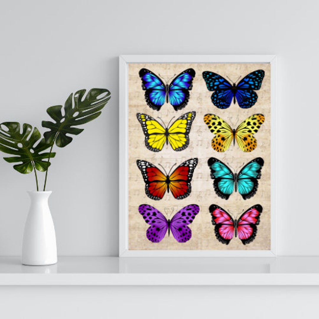 Butterfly Digital Download Sheet Vintage Music Note - Etsy