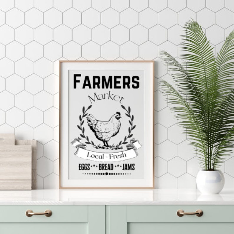 Farmhouse Kitchen Farmers Market PNG JPEG Digital Download Printable ...
