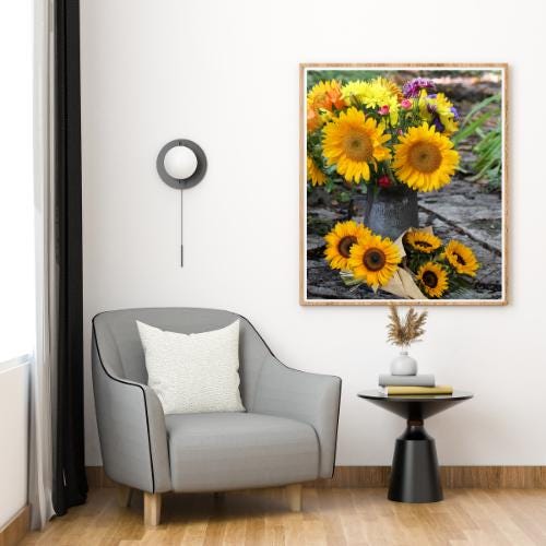 Sunflower Digital Download Sheet | Sunflower Busted Canva Printout - Etsy