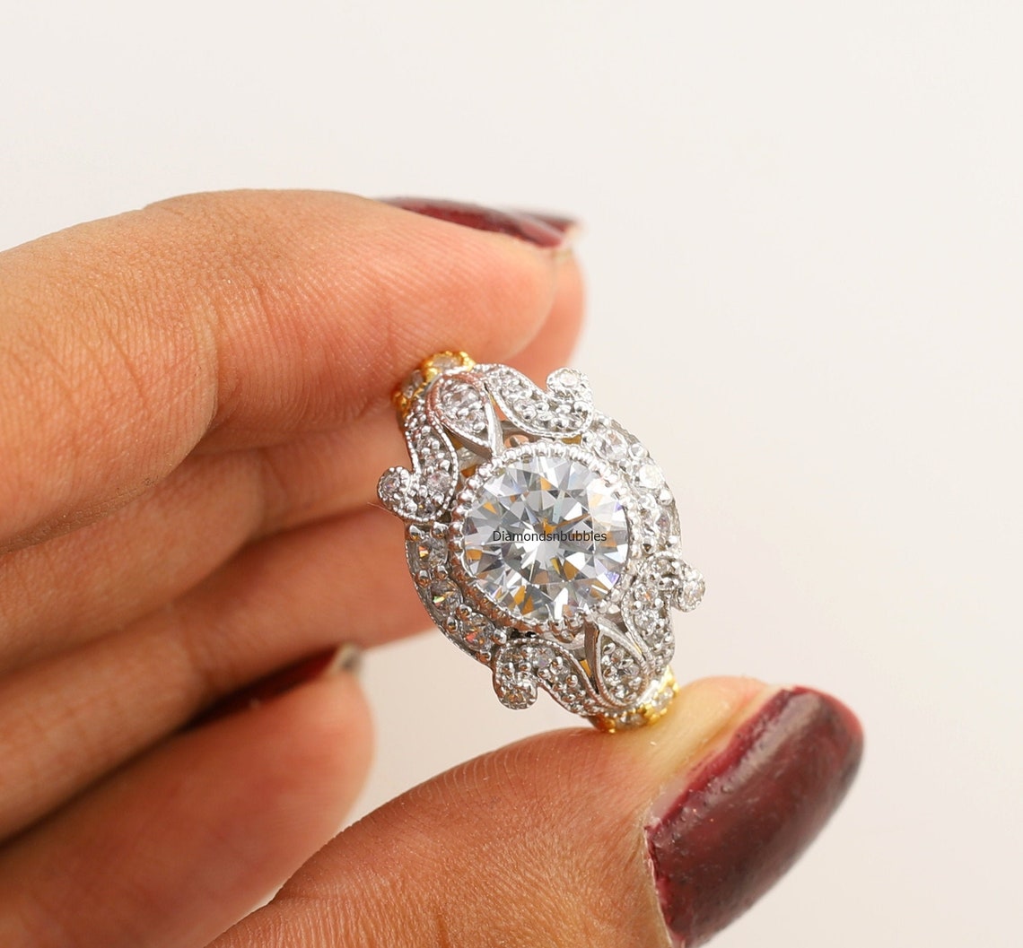 Vintage Engagement Ring for Women / Art Deco Style Ring / - Etsy