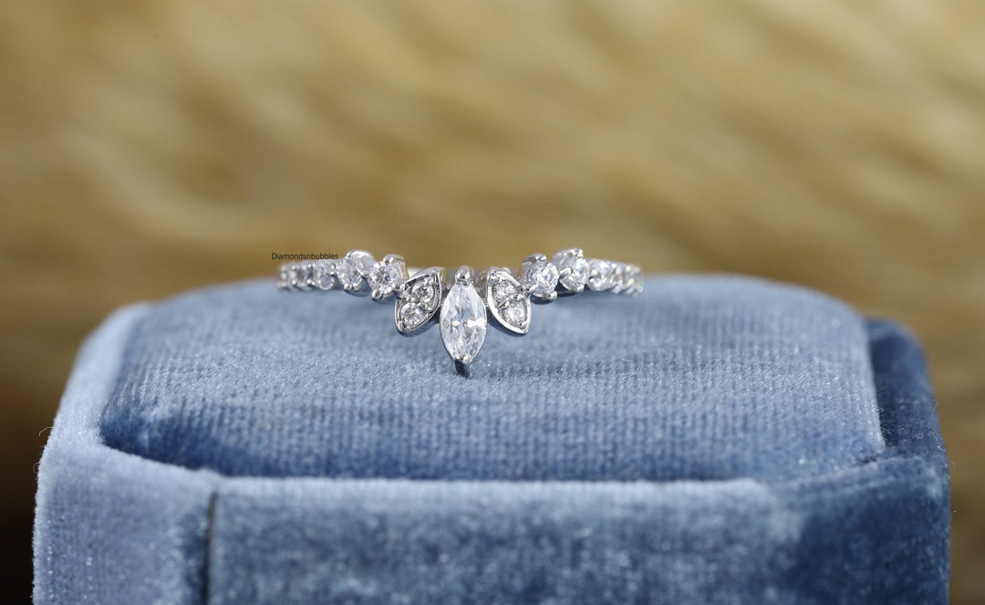 Curved Wedding Band Stacking Diamond Ring Alternative - Etsy