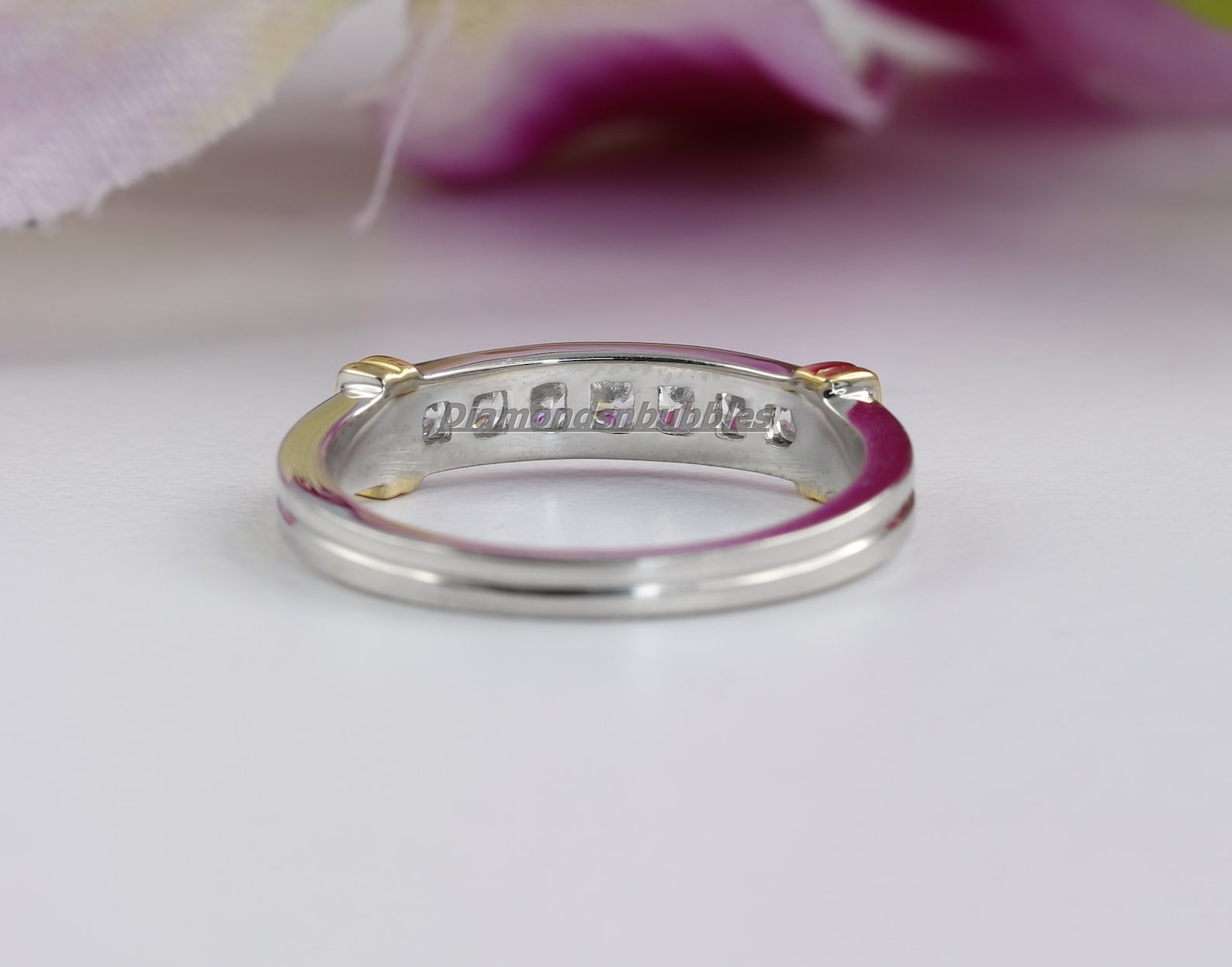 Seven Stone Band Art Deco Band Channel Set Round Diamond - Etsy