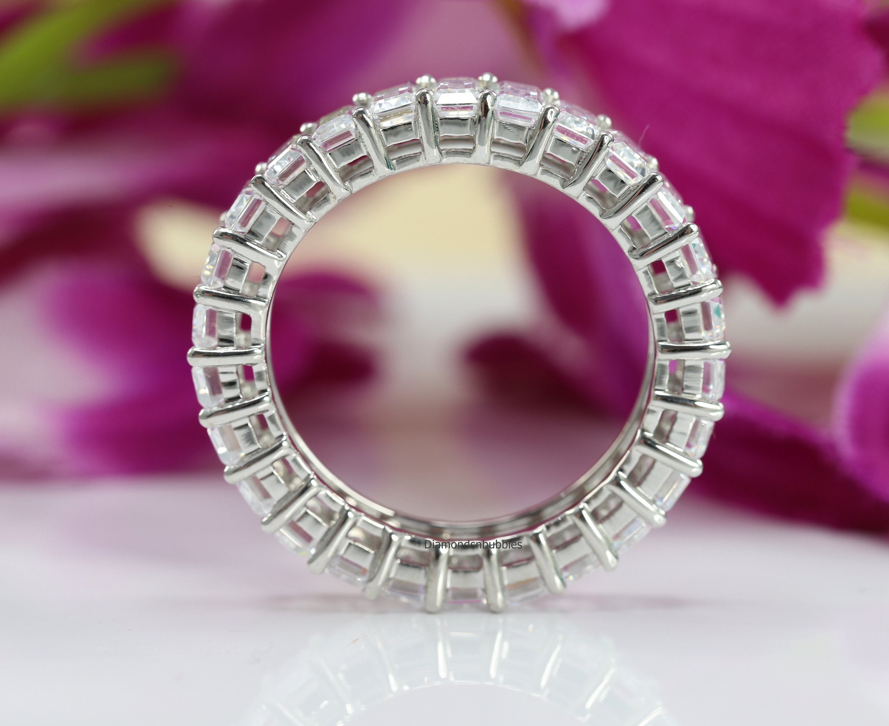 Emerald Cut Full Eternity Band Emerald Eternity Ring 14K | Etsy