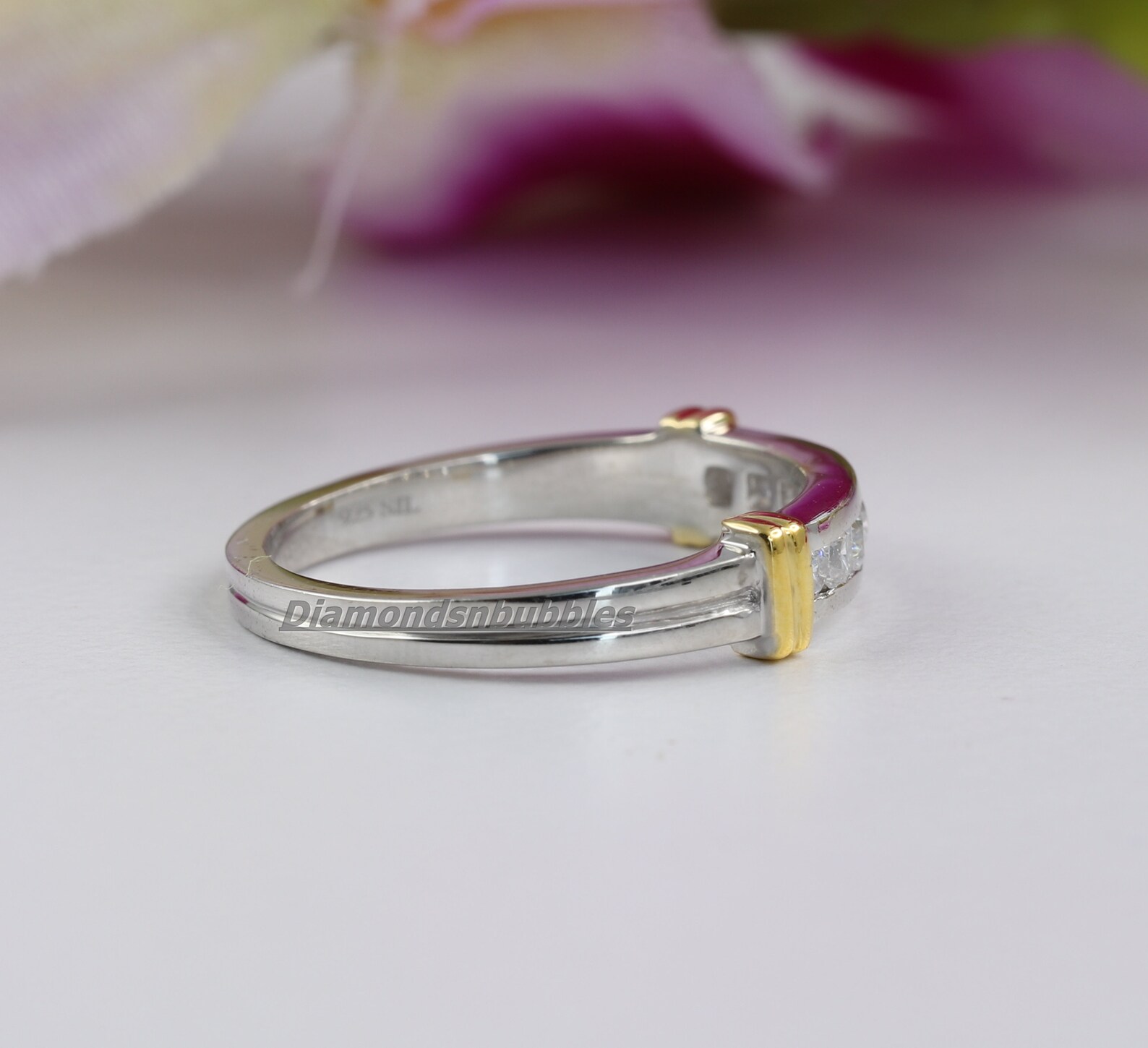 Seven Stone Band Art Deco Band Channel Set Round Diamond - Etsy