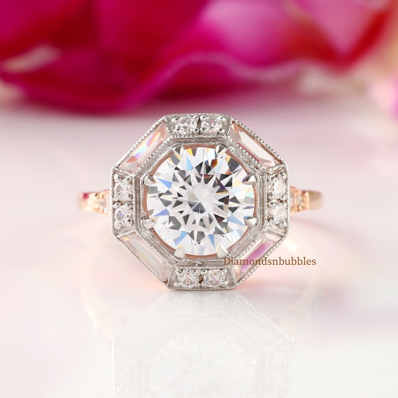 Vintage Engagement Ring for Women / Art Deco Style Ring / Art - Etsy