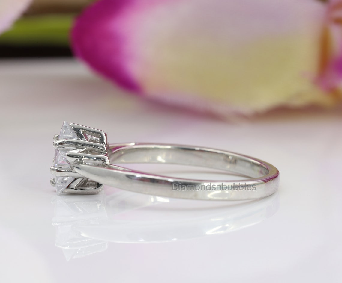 Fancy Star Cut Diamond Solitaire Ring Daily Wear Delicate - Etsy