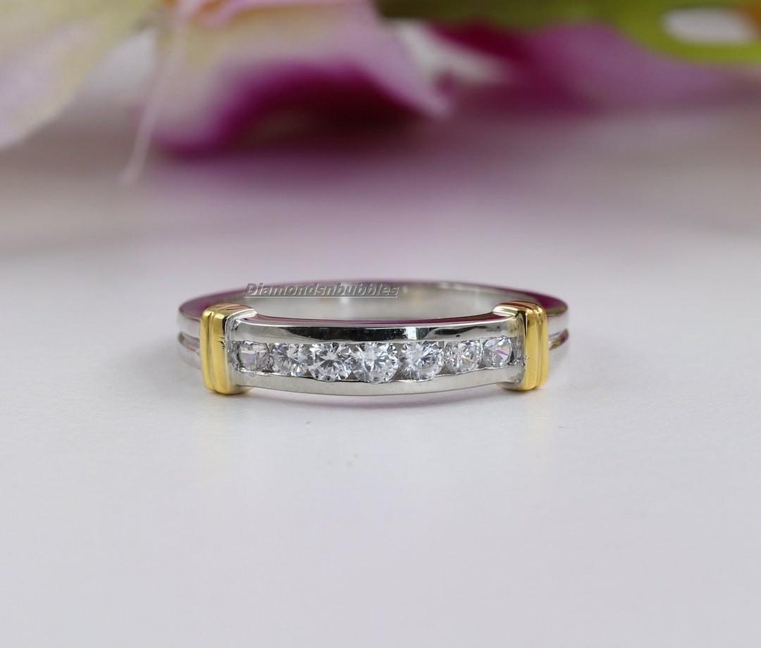 Seven Stone Band, Art Deco Band, Channel Set Round Diamond Engagement ...