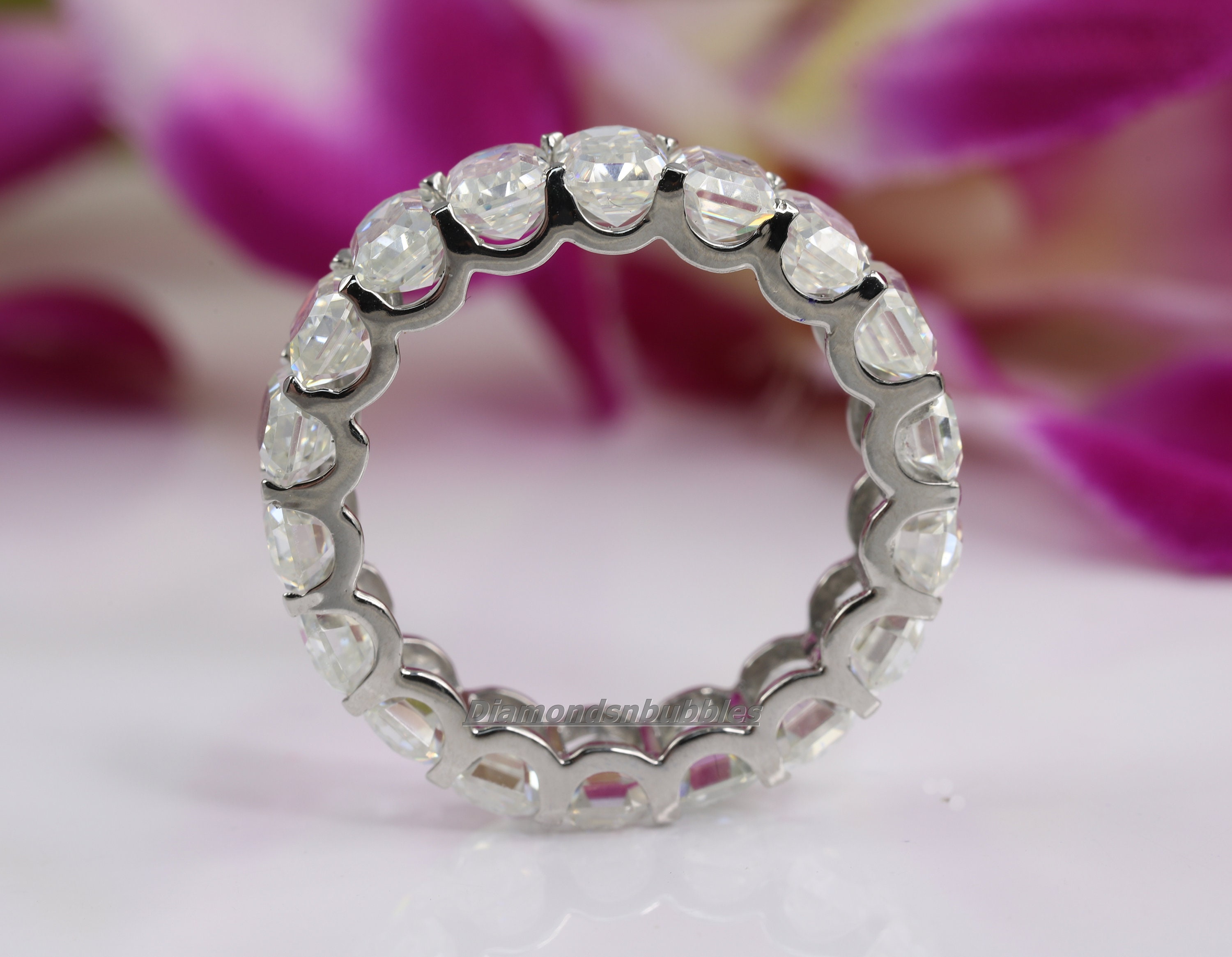 Emerald Cut Full Eternity Band Emerald Eternity Ring 14K | Etsy