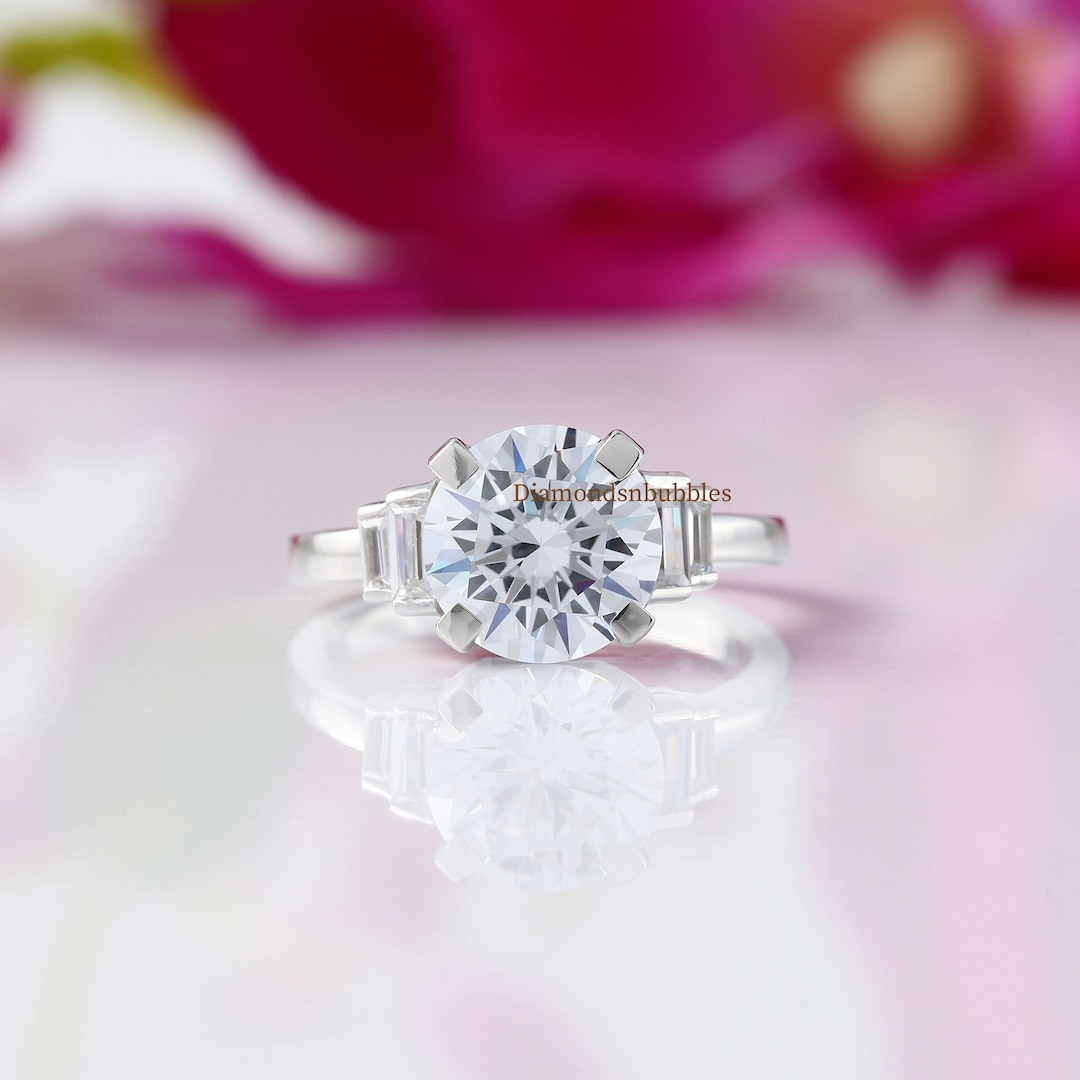 Five Stone Titanic Ring, Titanic Engagement Ring, 2 Ct Round Moissanite ...