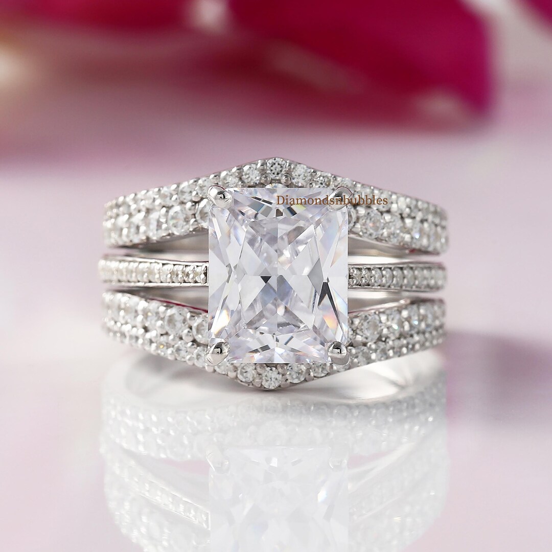 Enhancer Trio Bridal Ring Set, Enhancer Wrap Wedding Band Radiant ...