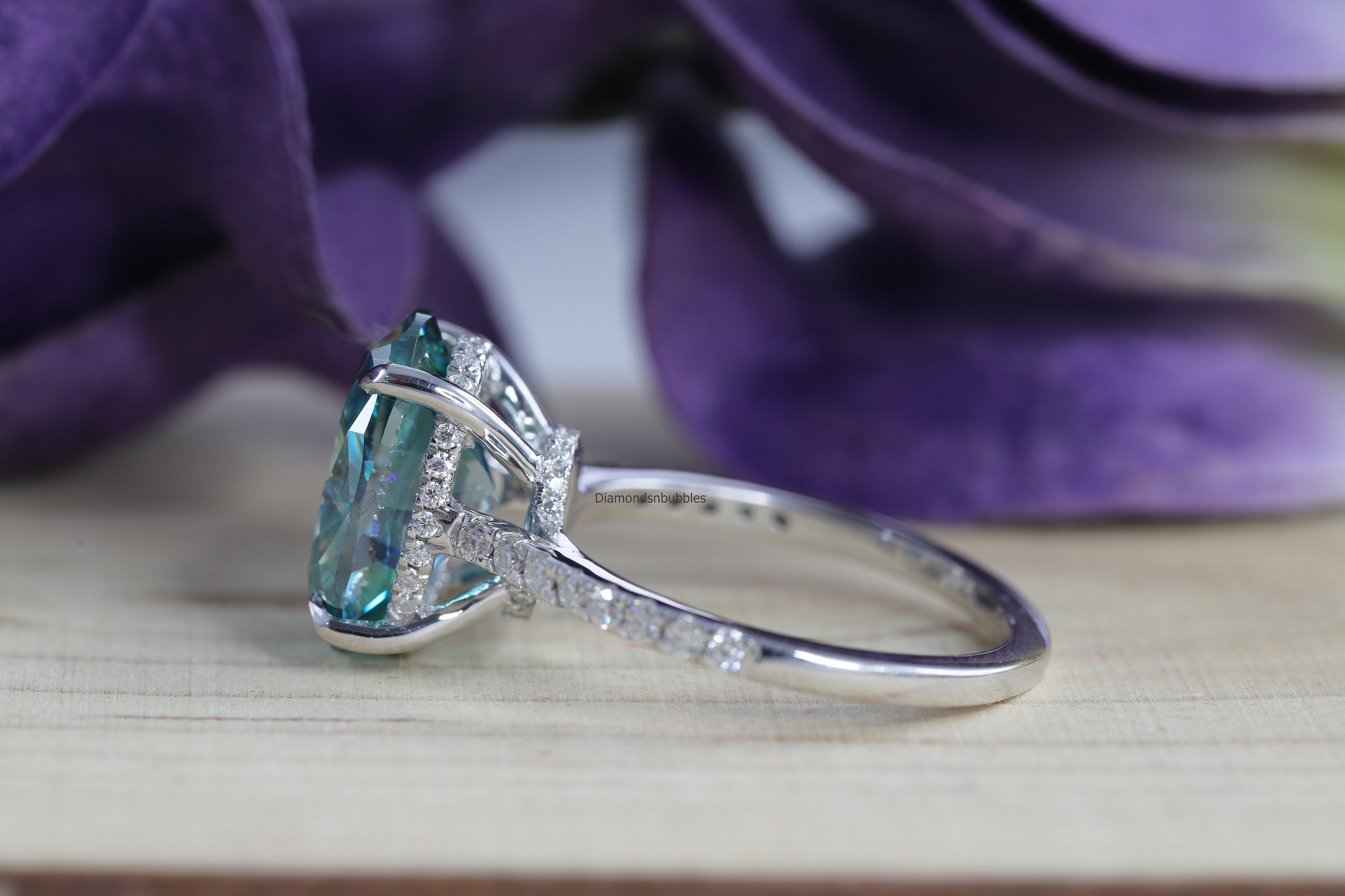 Oval Cyan Blue Moissanite Solitaire Ring 3.00 CT Oval Cyan - Etsy