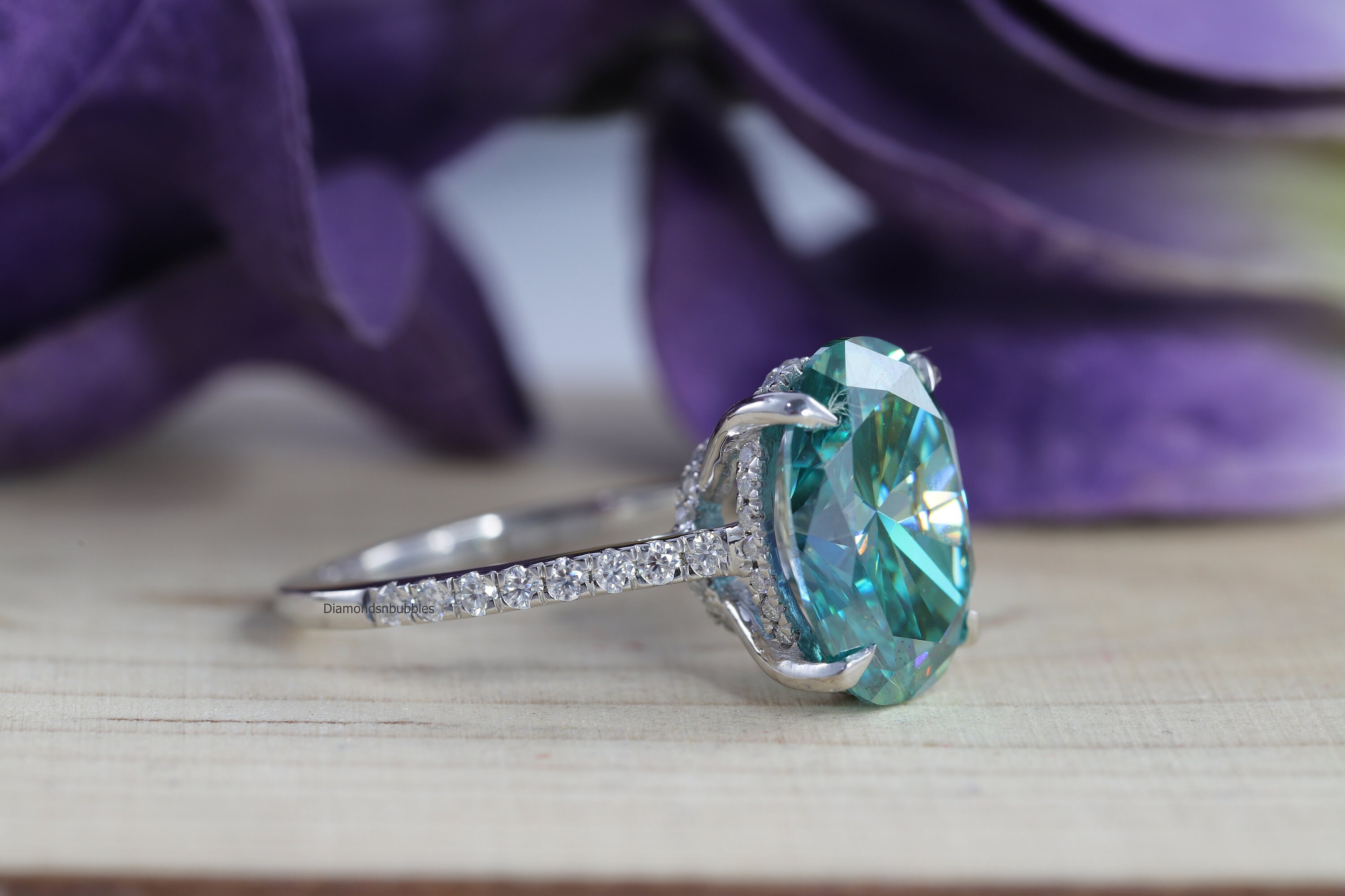 Oval Cyan Blue Moissanite Solitaire Ring 3.00 CT Oval Cyan - Etsy