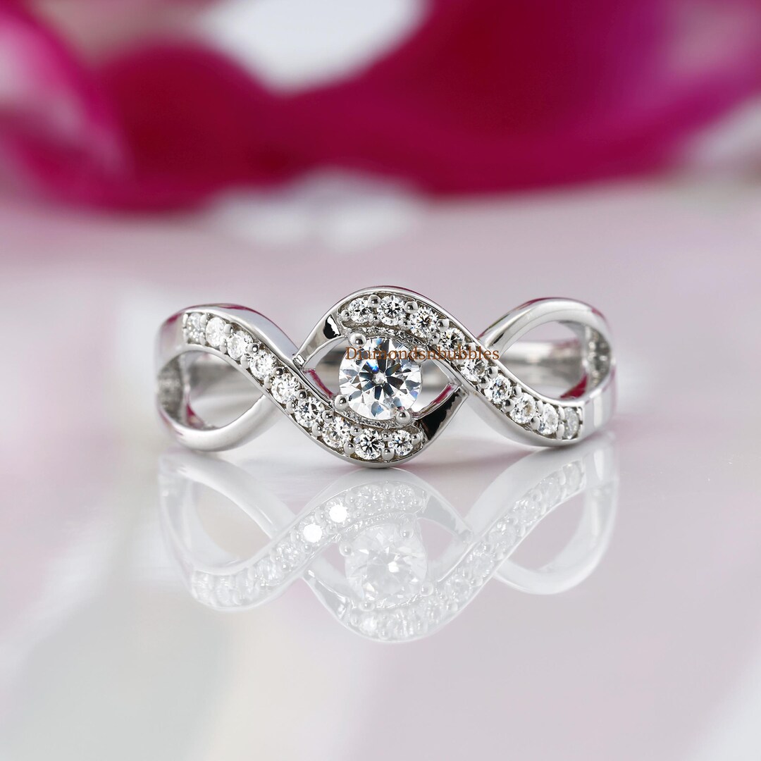 Bypass Diamond Ring, Swirl Diamond Ring, Twisted Ring, Solitaire ...