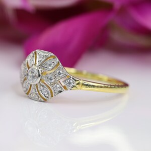 Vintage Engagement Ring for Women / Art Deco Style Ring / Moissanite ...