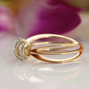 Vertical Three Row Criss Cross Ring, Round Diamond Engagement Ring ...