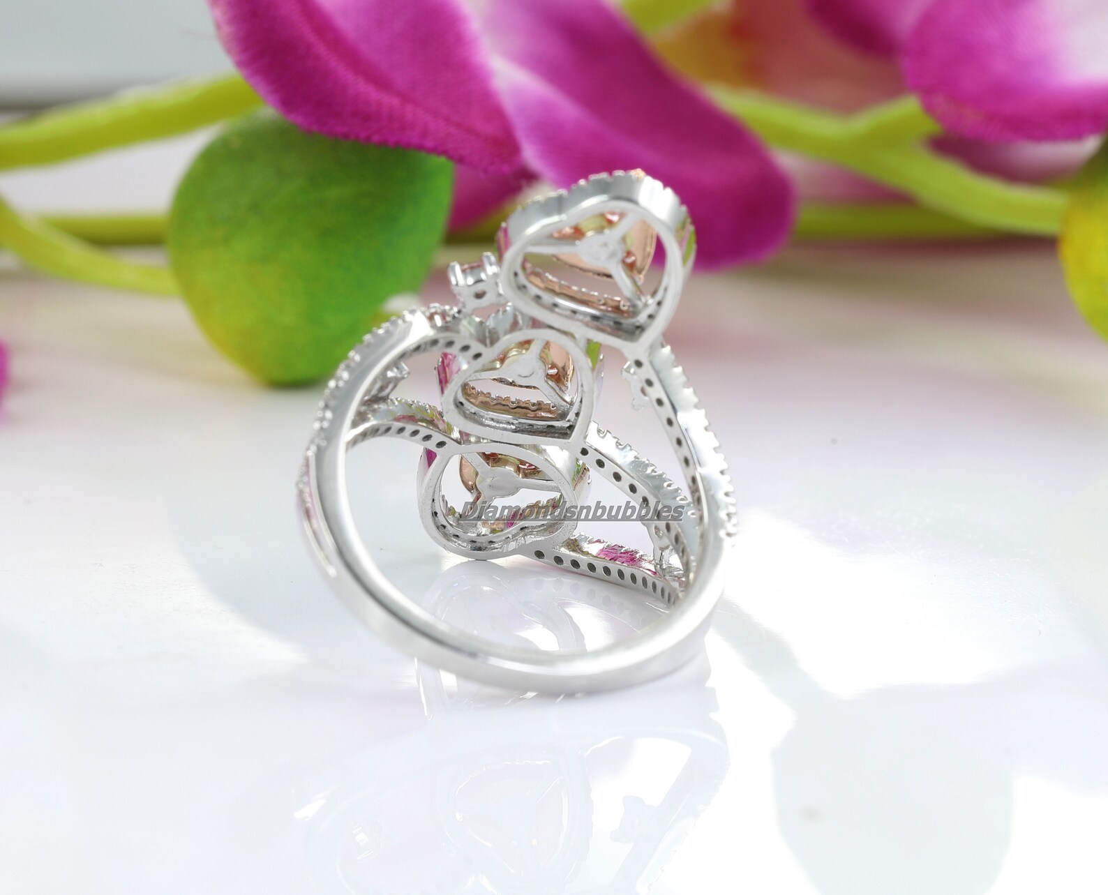 Pink Diamond Engagement Ring Cocktail Ring Women's - Etsy