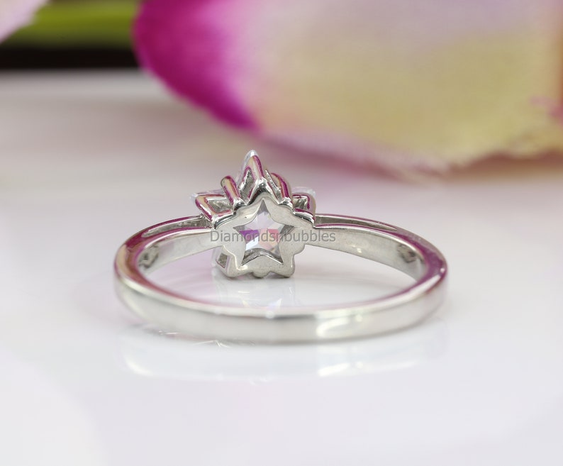 Fancy Star Cut Diamond Solitaire Ring, Daily Wear Delicate Ring ...