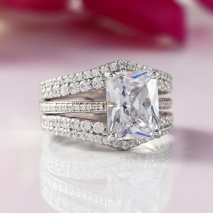 Enhancer Trio Bridal Ring Set, Enhancer Wrap Wedding Band Radiant ...