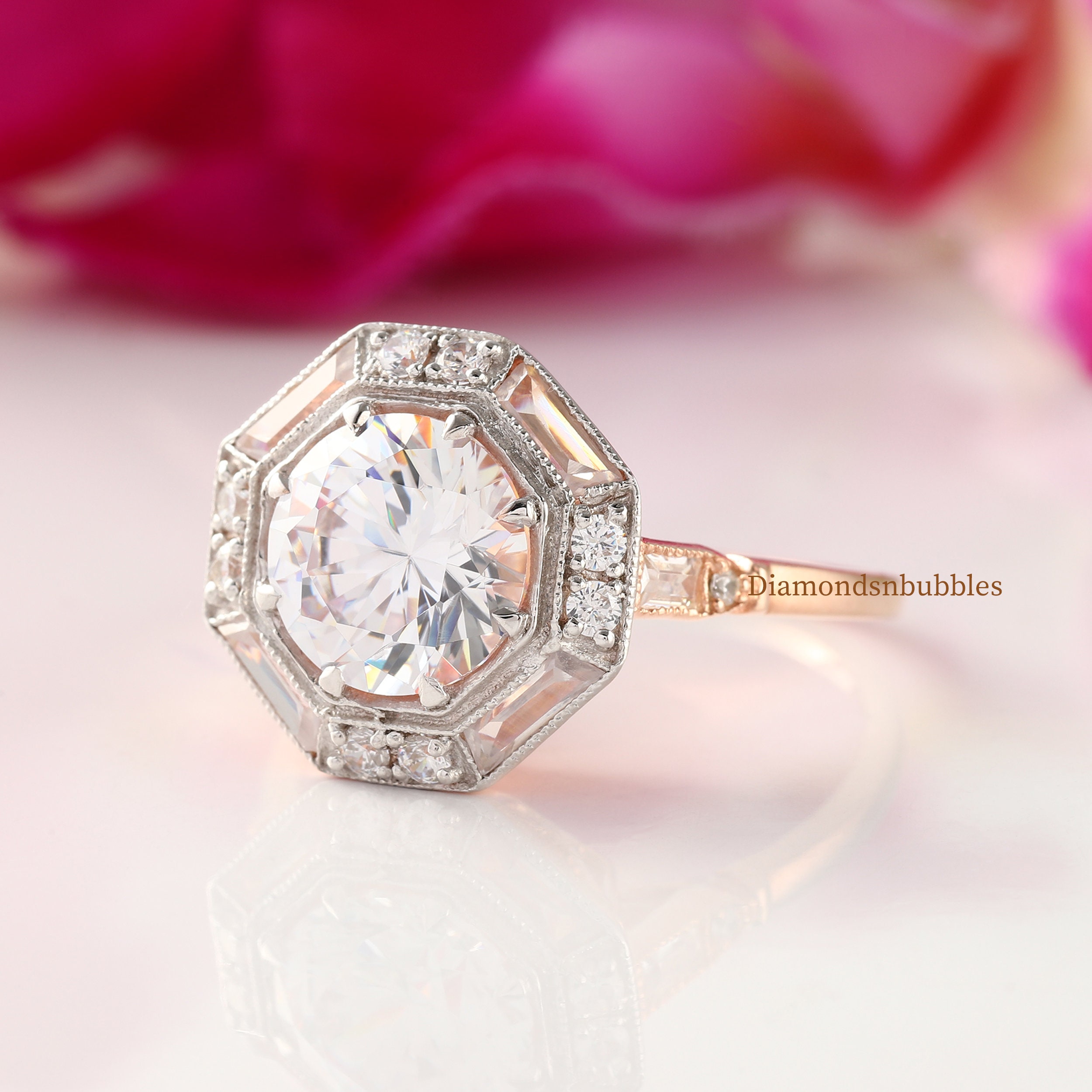 Vintage Engagement Ring for Women / Art Deco Style Ring / Art - Etsy