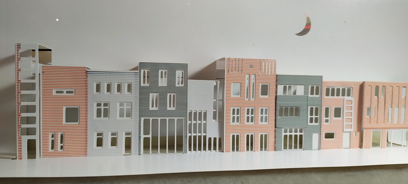 Modern Dutch Houses, Popup Paper Model of Neighbouring Modern Houses ...
