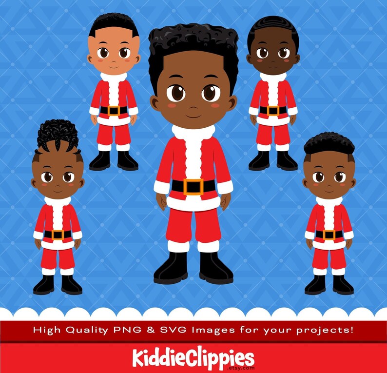 Christmas Black Boy Clipart PNG Scrapbook, Illustration, Girl ...