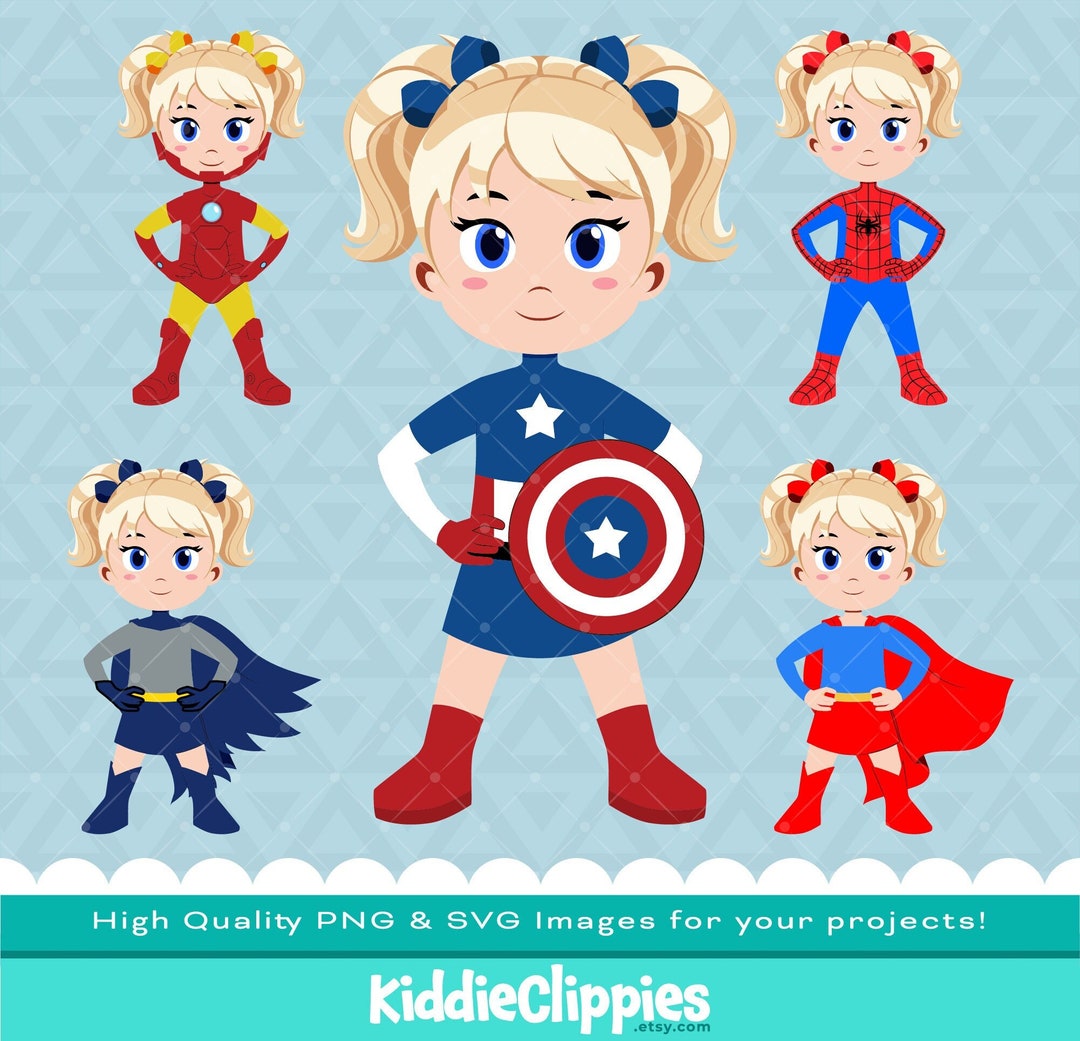 Superhero Costumes Girl PNG & SVG | Scrapbook, Illustration, Girl Svg ...