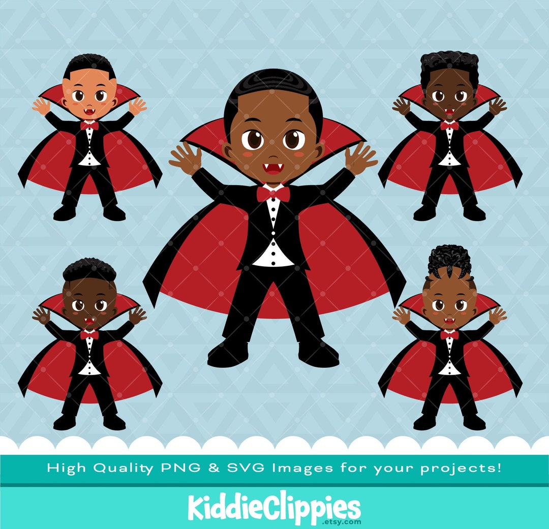 Halloween Vampire Black Boy Clipart PNG | Scrapbook, Illustration, Girl ...