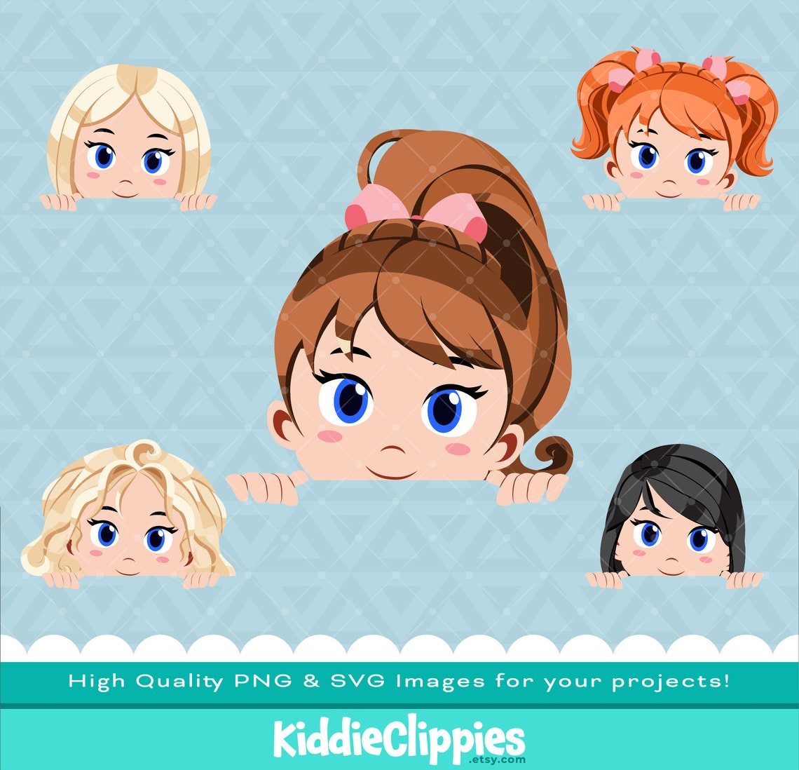 Peeking Girl Clipart PNG & SVG | Scrapbook, Illustration, Girl, Peeking ...