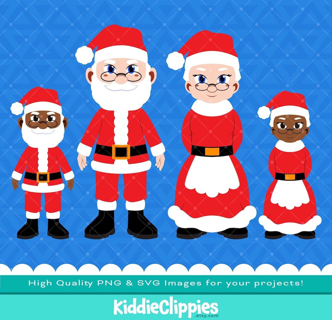 Christmas Mr and Mrs Claus Clipart PNG | Scrapbook, Illustration, Girl ...