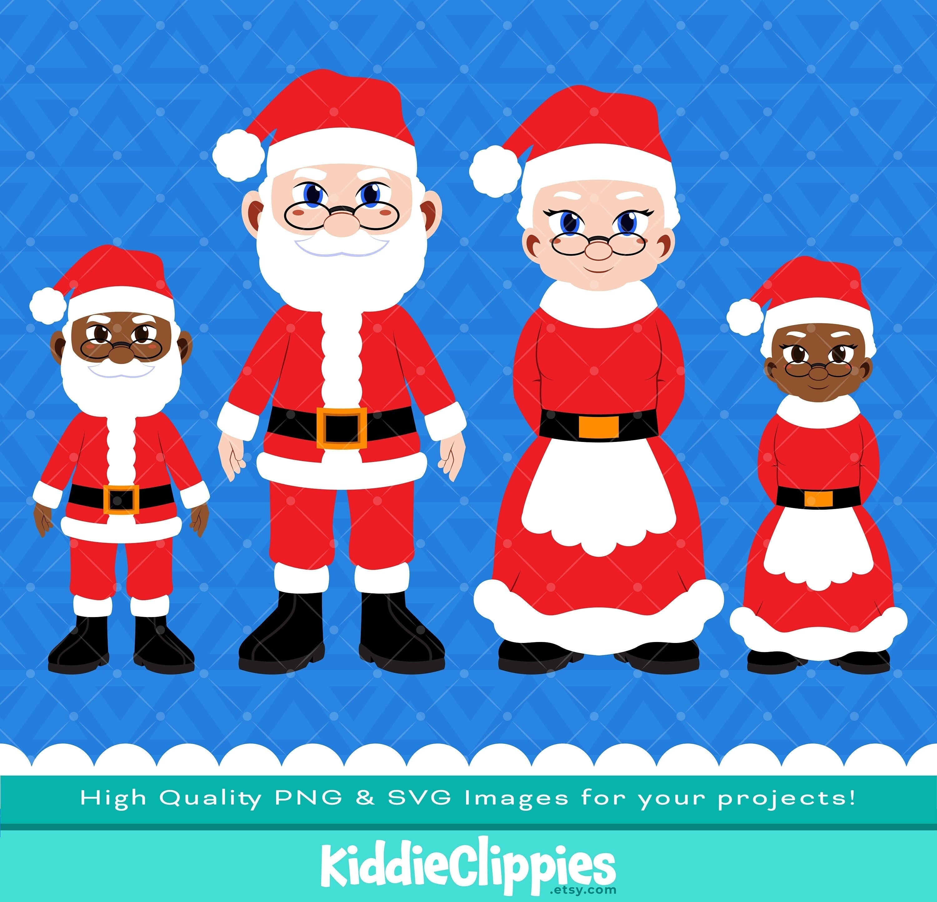 Christmas Mr and Mrs Claus Clipart PNG | Scrapbook, Illustration, Girl ...