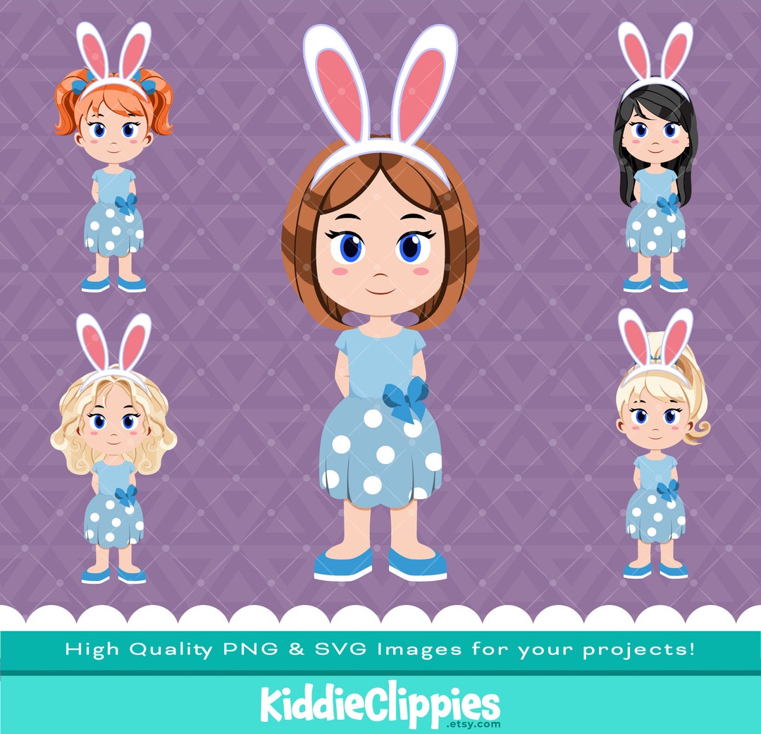 Easter Girl Clipart PNG & SVG | Scrapbook, Illustration, Girl, Easter ...