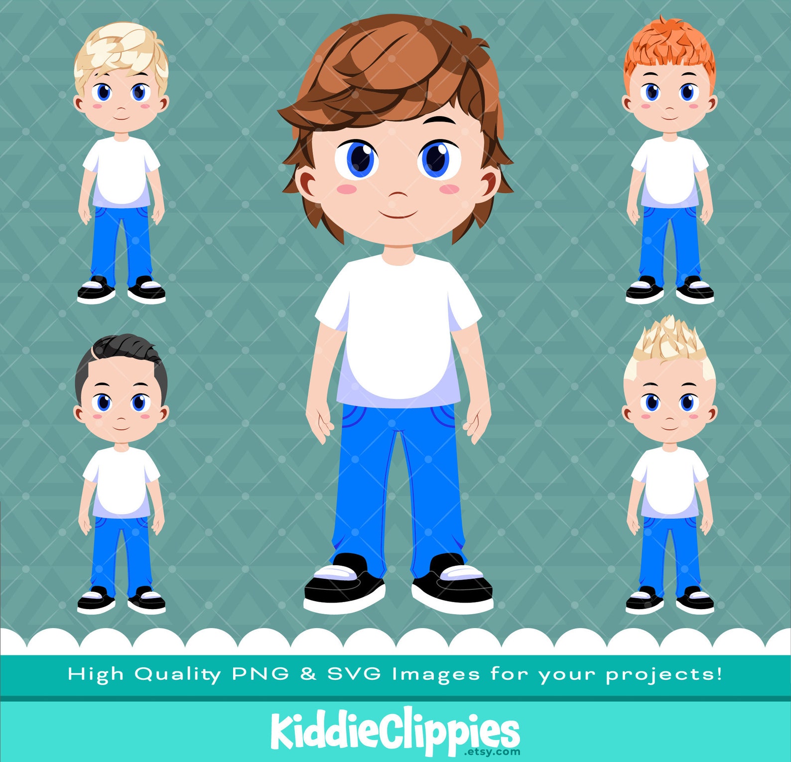 Standing Boys Clipart PNG Scrapbook Illustration Boy - Etsy
