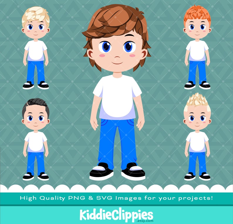 Standing Boys Clipart PNG Scrapbook Illustration Boy - Etsy