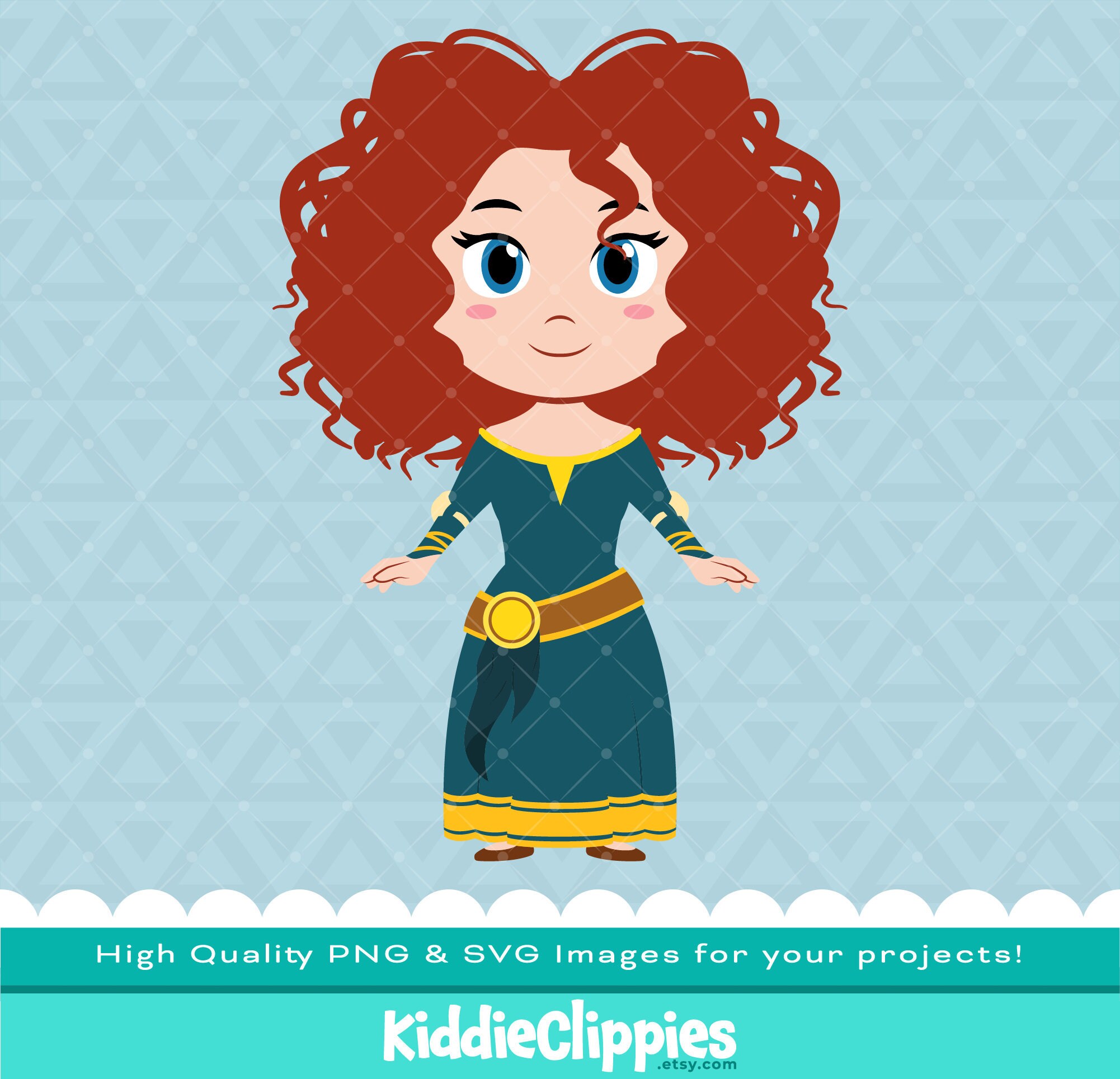 Merida Clipart PNG & SVG / scrapbook illustrazione ragazza | Etsy